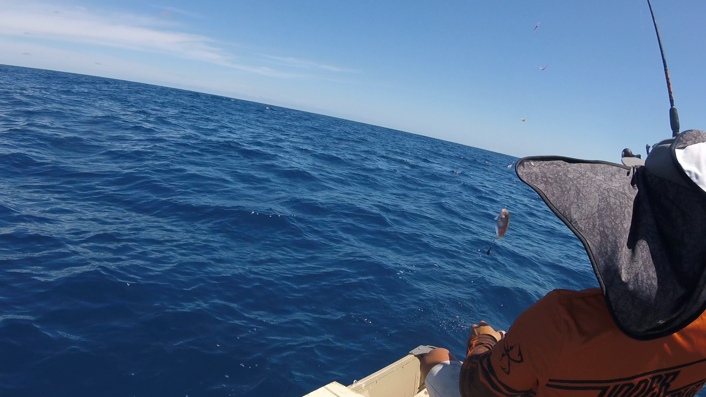 Erik pulling in nabeta - Hawaii Nearshore Fishing